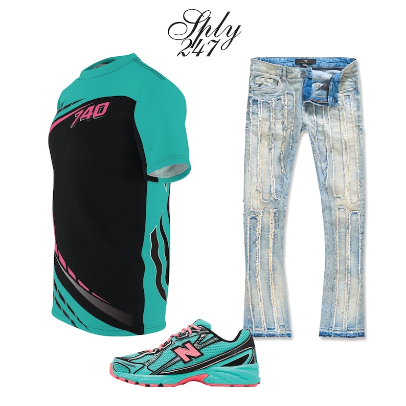 Sneaker Tee, Matching Shirt for New Balance 740 Cyber Jade, Black, Pink ...