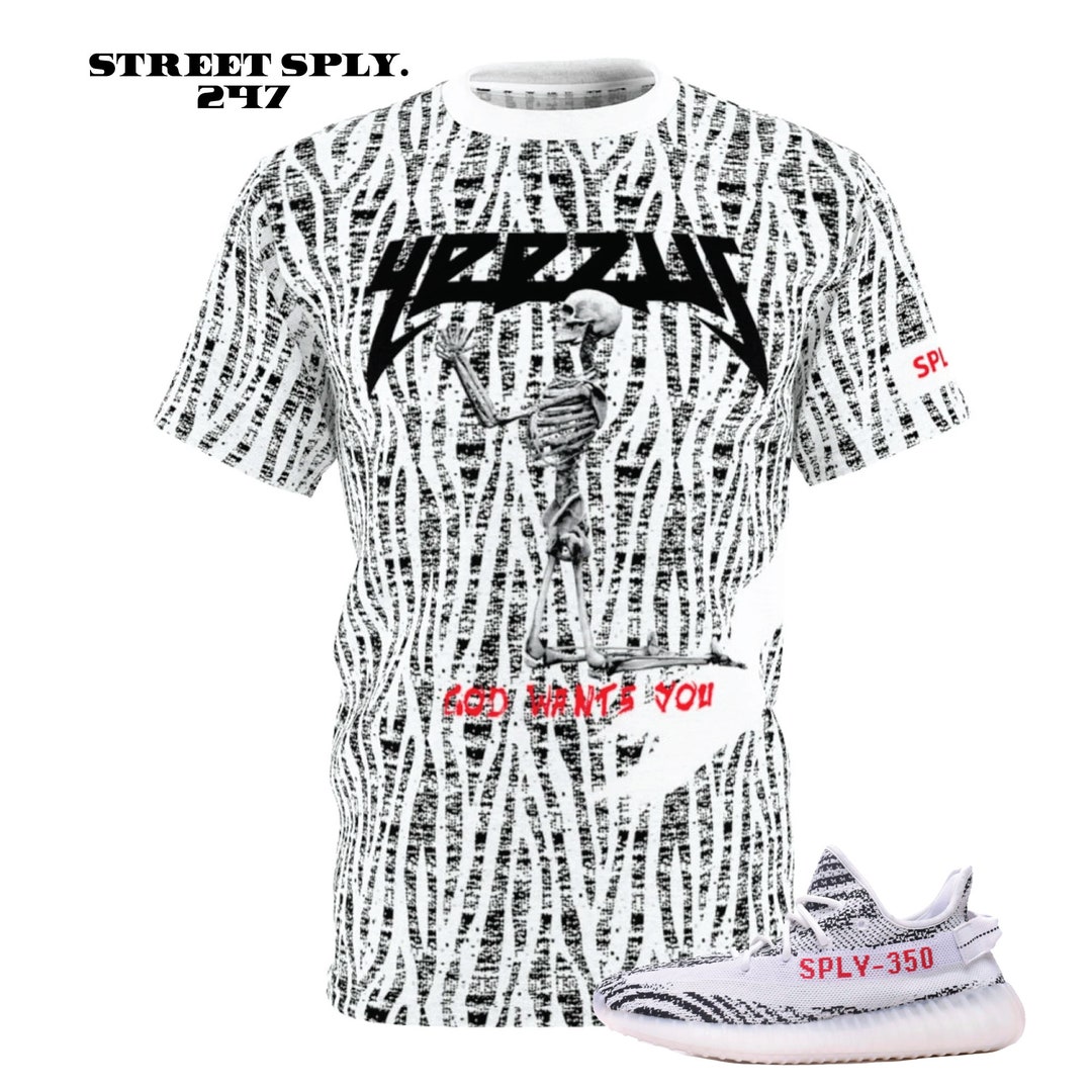 Yeezy Boost 350 V2 Zebra Matching All Over Pattern Tee - Etsy
