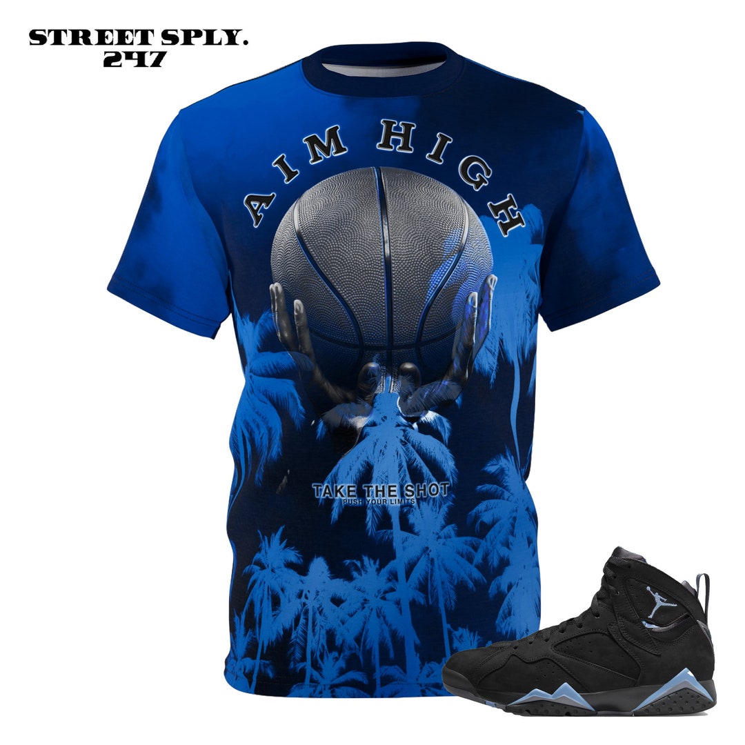 Air Jordan 7 Chambray Match Aim High Basketball Tee - Etsy