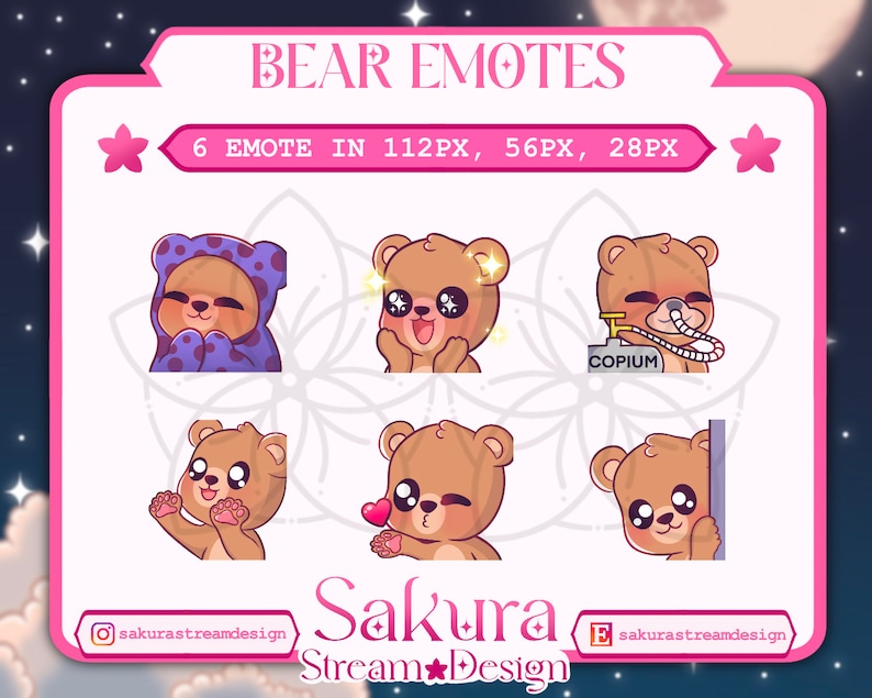 Bear Emote Pack (pack 2) for Twitch/discord/youtube | Custom Twitch ...