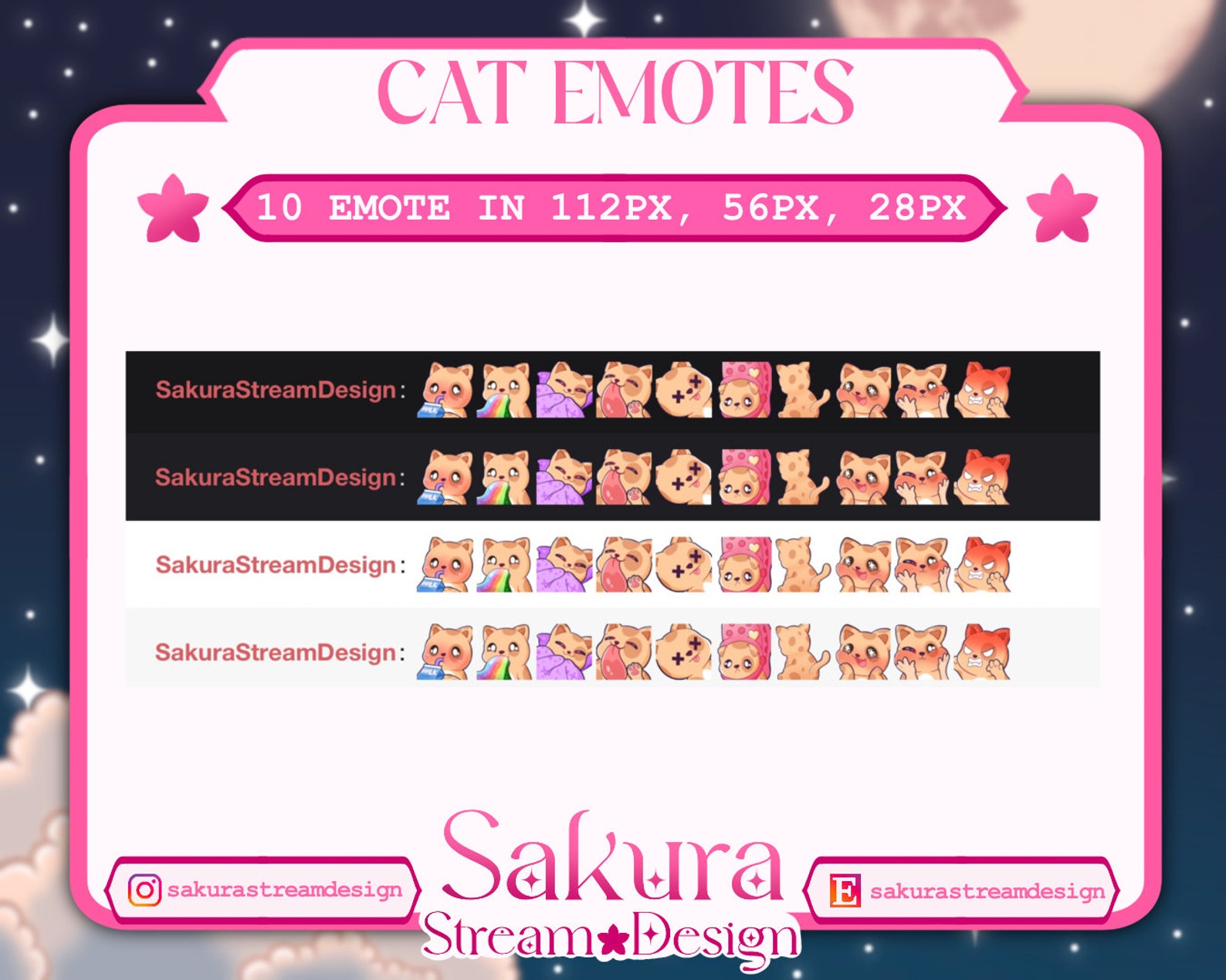 Cat Twitch Emotes | Discord | Streamer | Cute - Chibi - Emotes - Kitten ...
