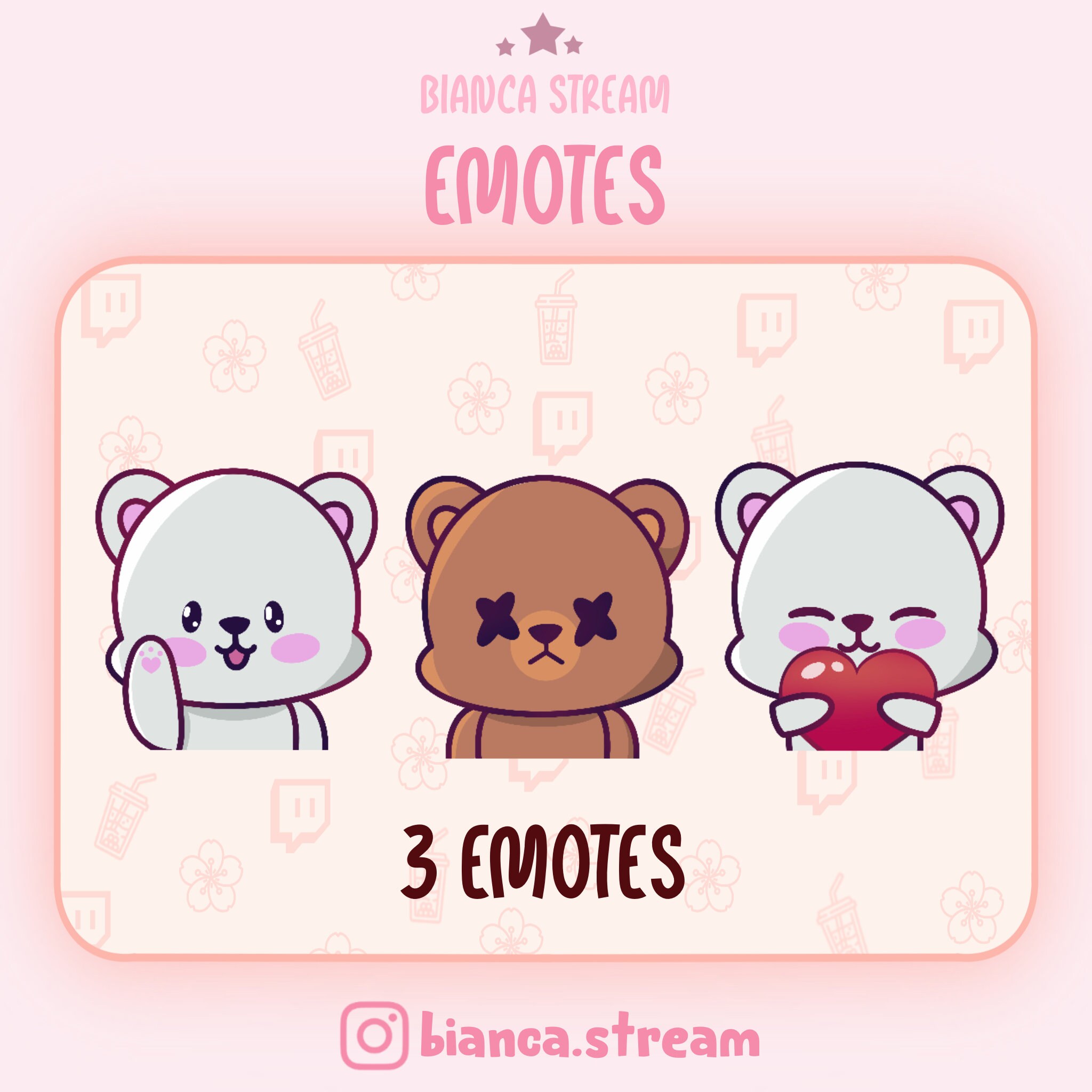 Beach Bear Twitch Stream Package Emote Overlay Badges - Etsy