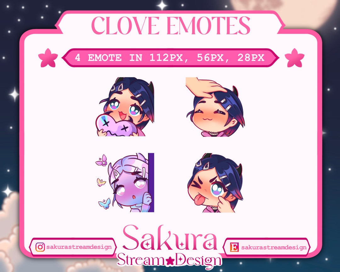 Valorant Clove Twitch Emotes | Discord | Streamer | Cute - Chibi - Game ...