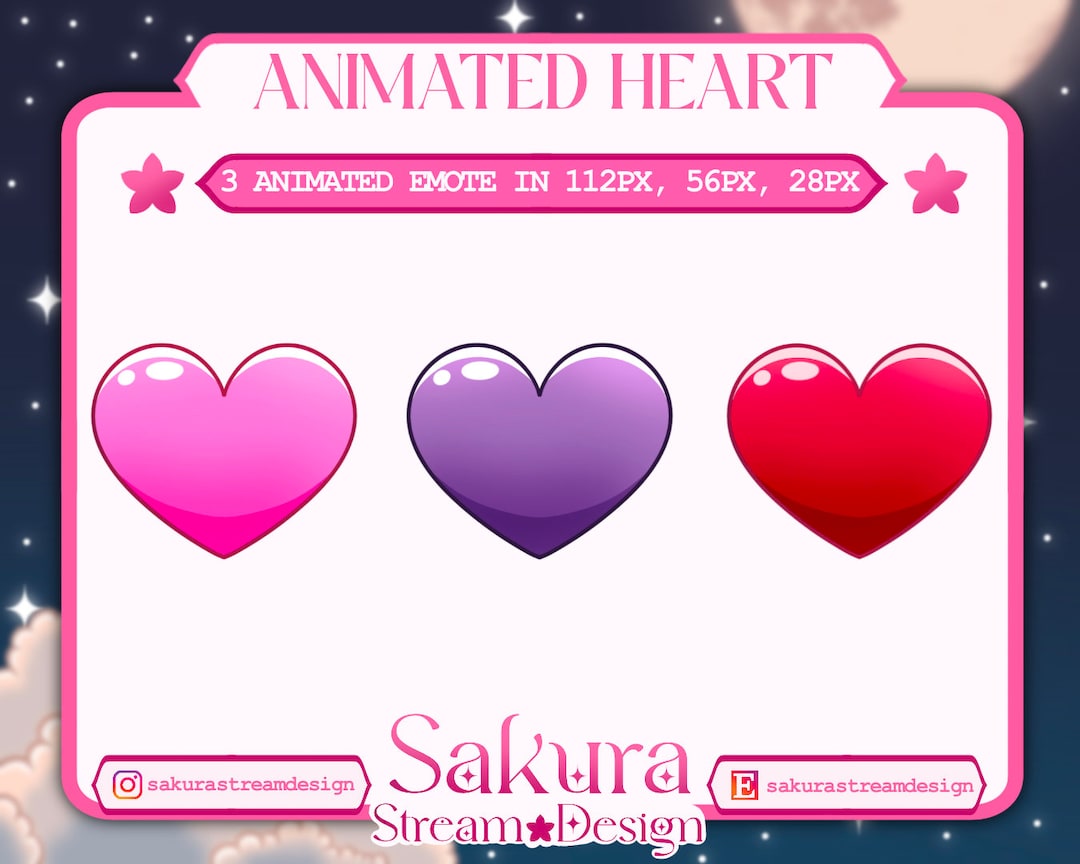 Animated Heart Emotes for Twitch/discord (digital File) - Etsy