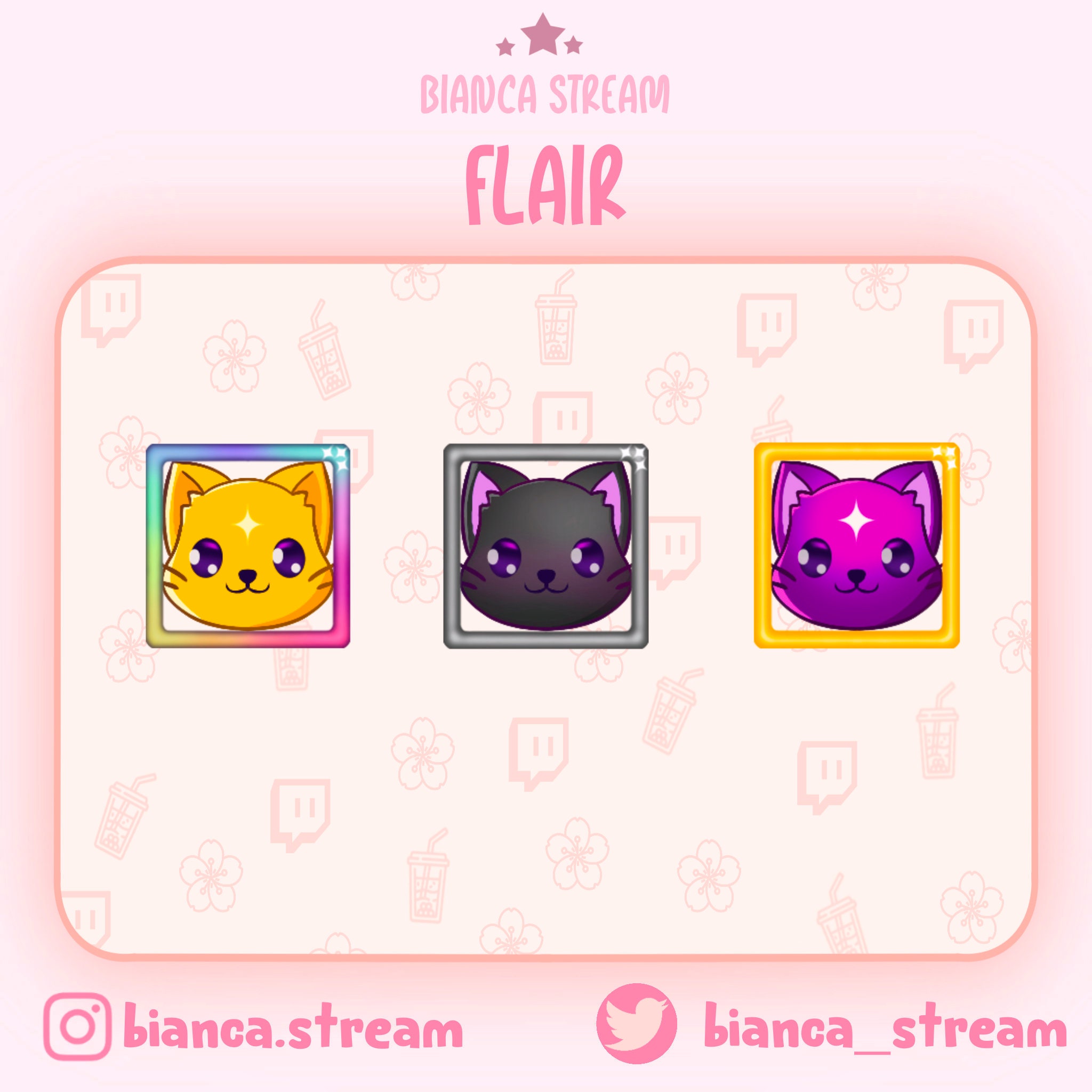 Twitch Sub Badge Flair | Stream | Cute - Flair - Game | 3 Flair - Etsy