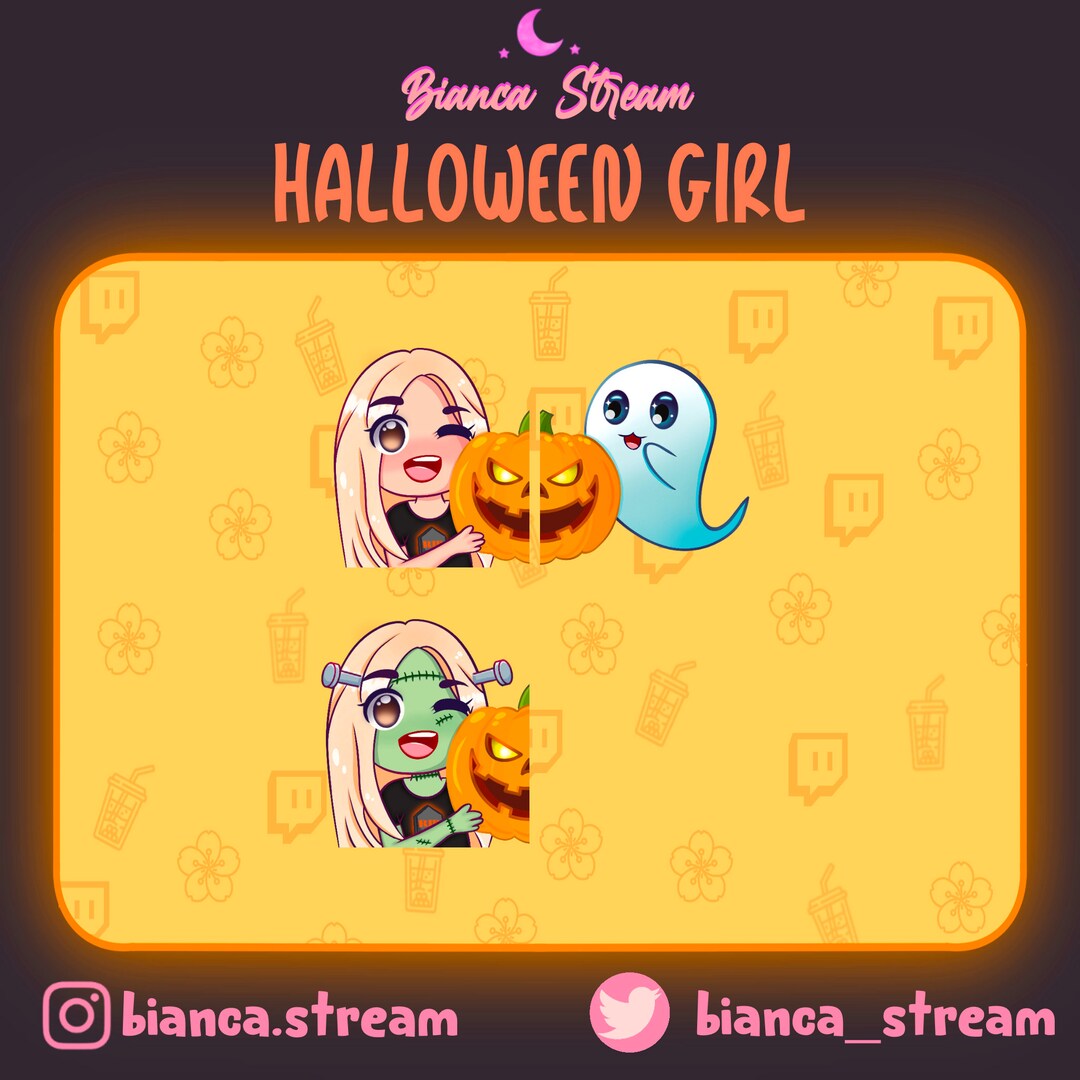 Halloween Girl Twitch Emotes | Discord | Streamer | Cute - Chibi - Game ...