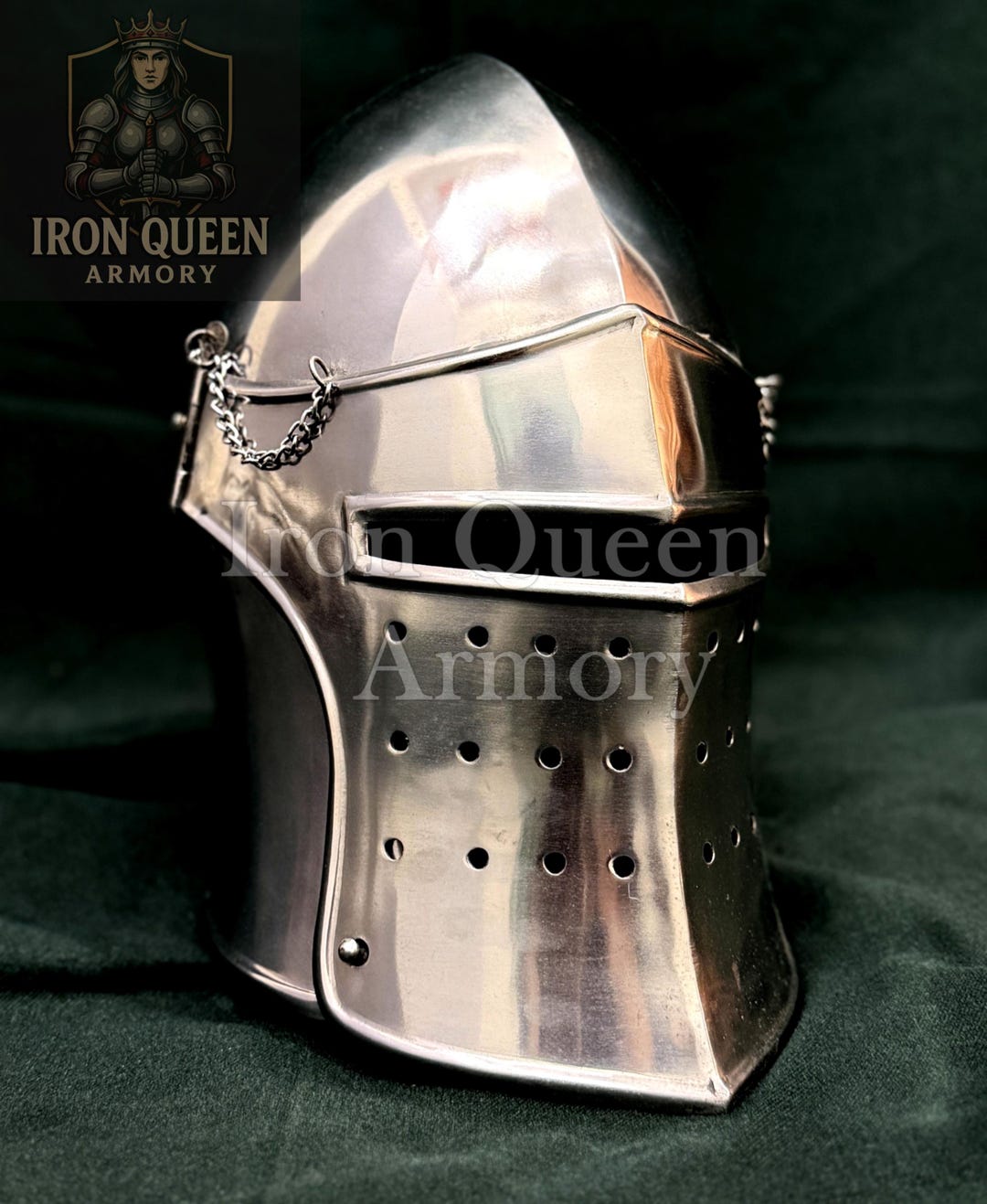 18 Gauge Steel Barbuta Helmet - 14th Century Style Visored Helm - Etsy ...