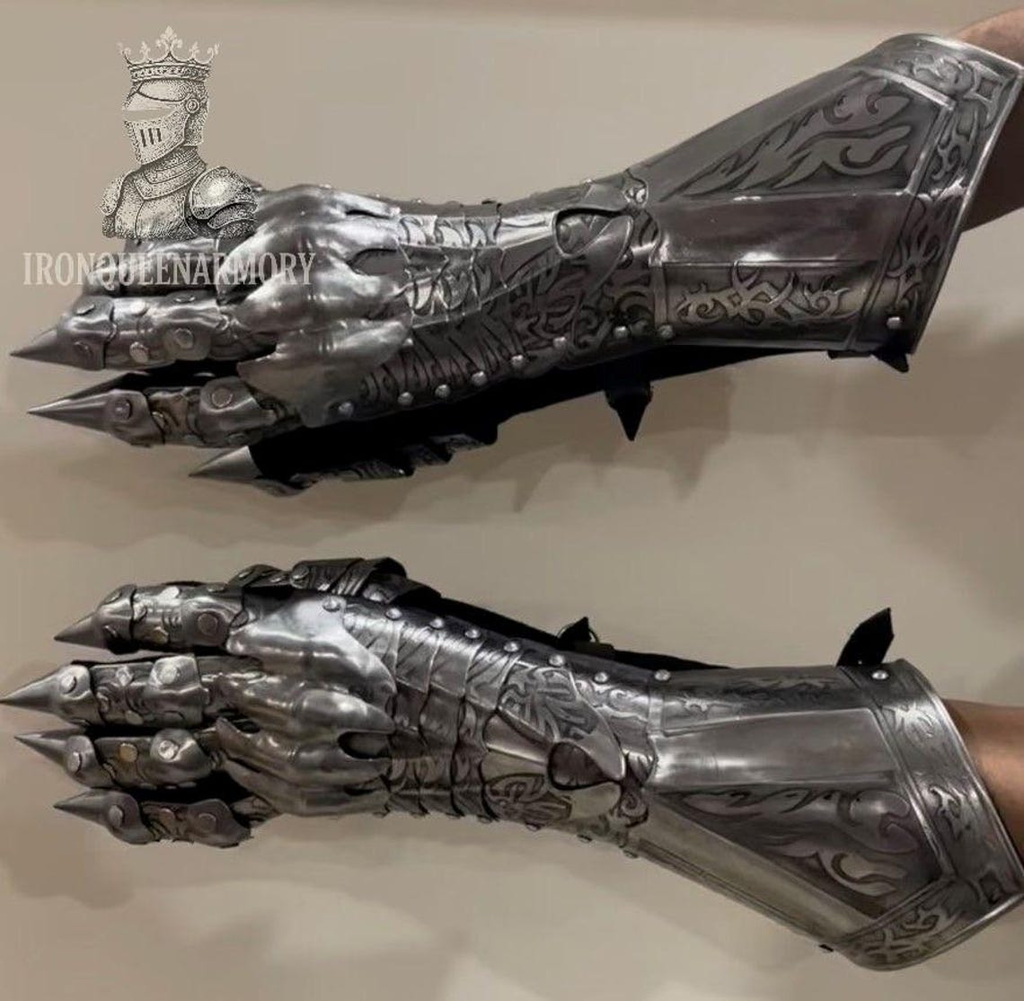 Medieval Nazgul Etching Gloves Set/hand-forged Gothic Gauntlets With ...