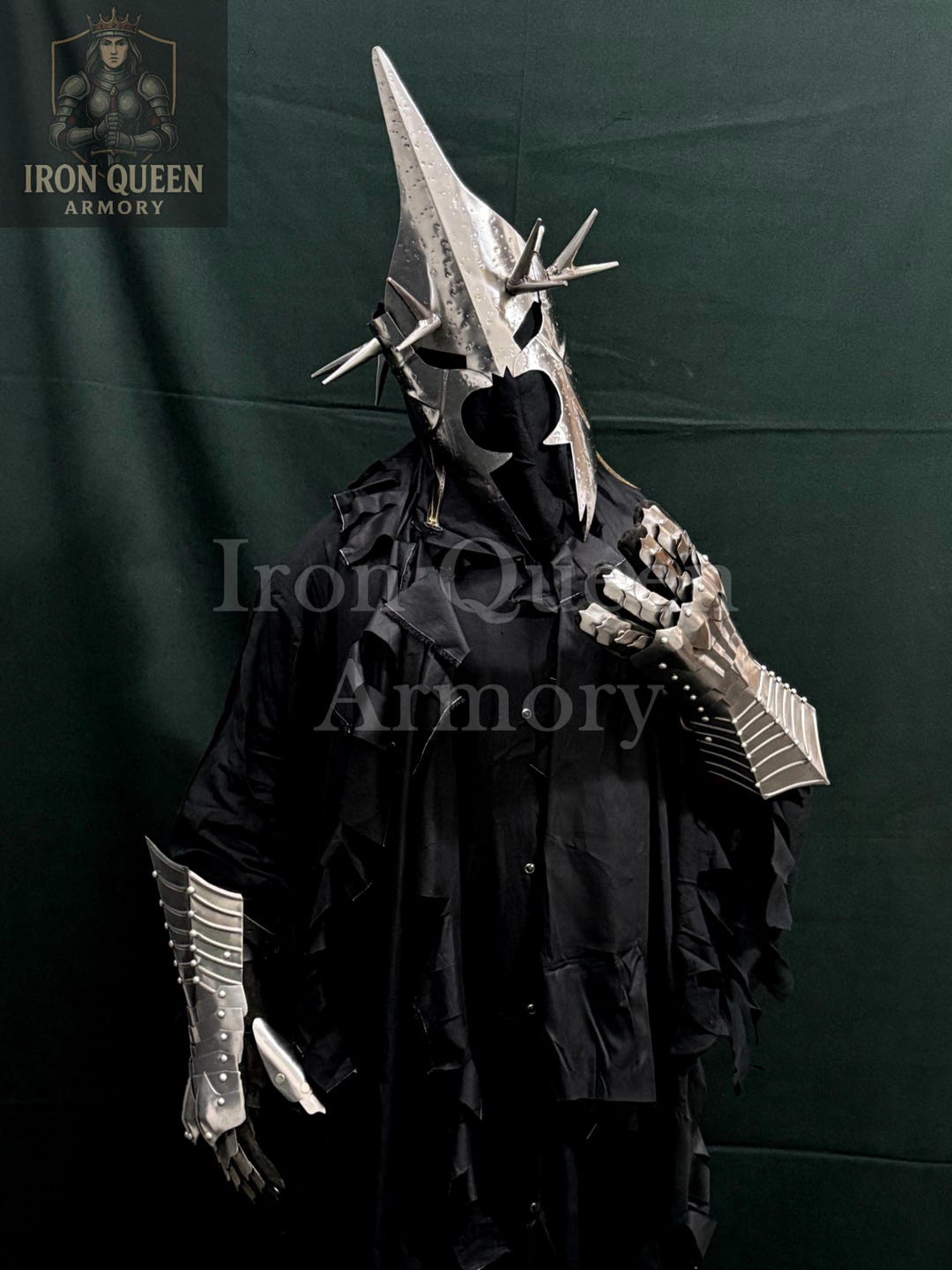 Nazgul Ringwraith Costume: Black Rider Armor, Cloak & Helmet, Gauntlets ...