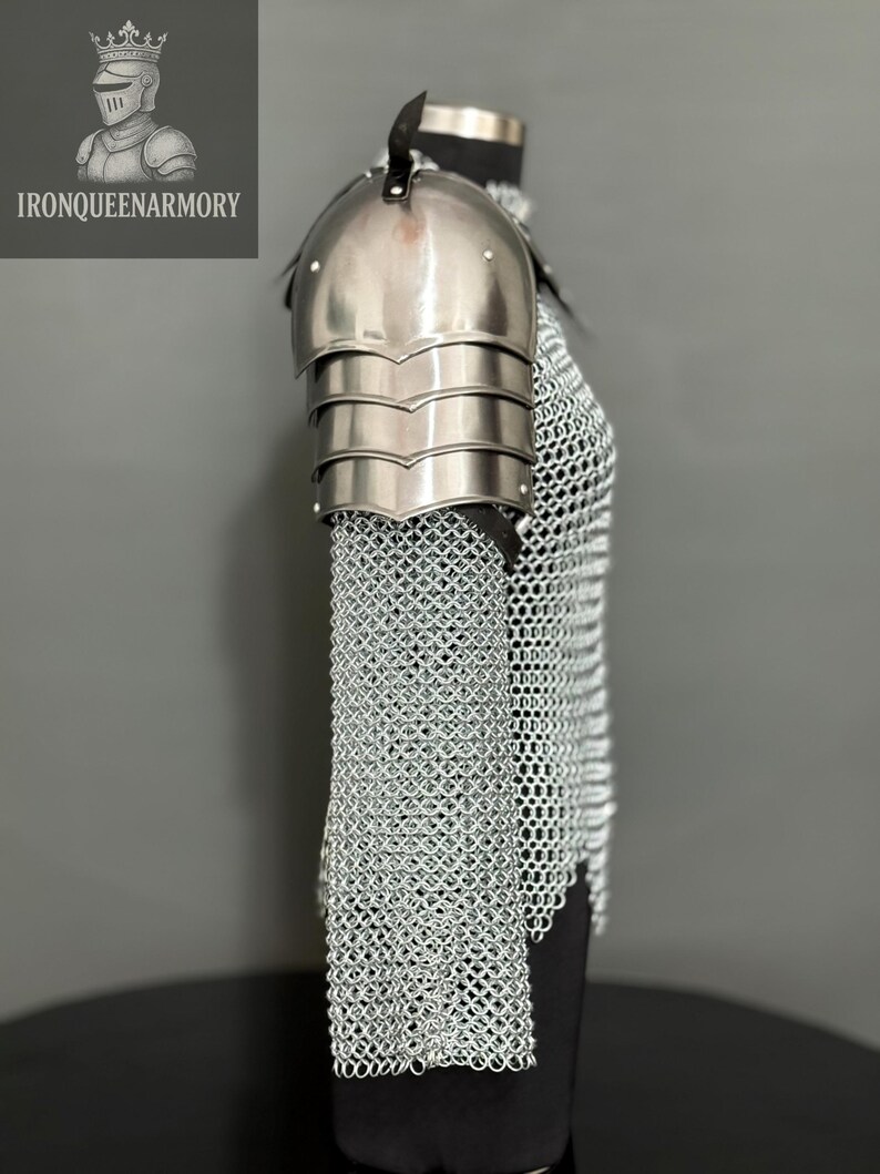 Lady Knight Armor Set: Steel Pauldrons, Gorget & Chainmail - Cosplay ...