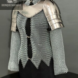 Lady Knight Chainmail Armor/lady Warrior Armor Set/steel Pauldrons and ...