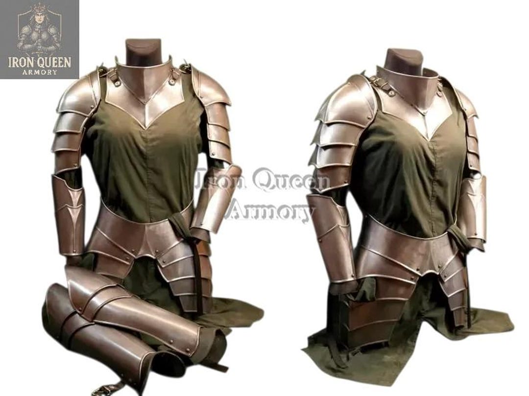 Lady Knight Mild Steel Armor Costume Set - Female LARP Cosplay Outfit ...