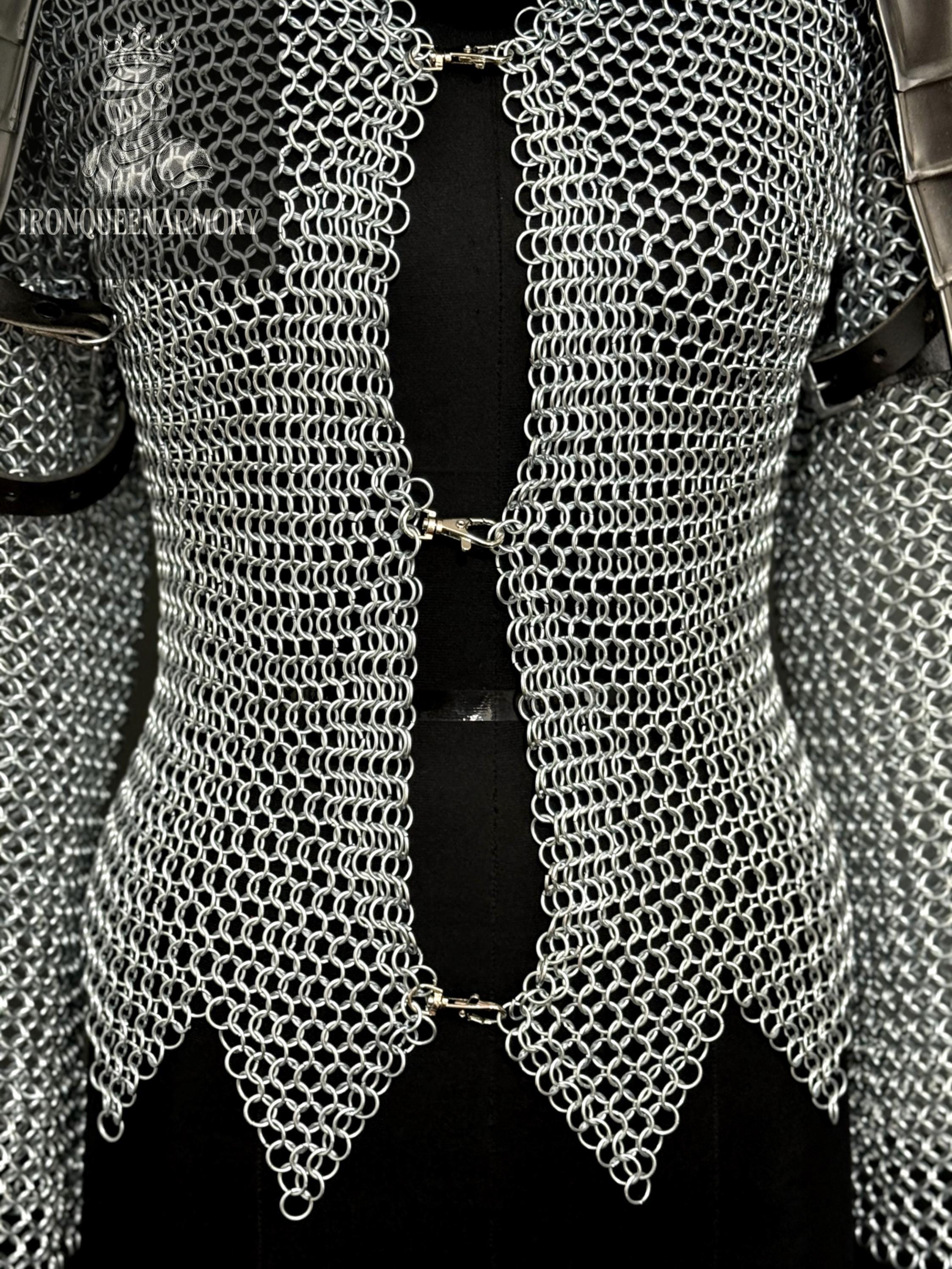 Lady Knight Armor Set: Steel Pauldrons, Gorget & Chainmail - Cosplay ...
