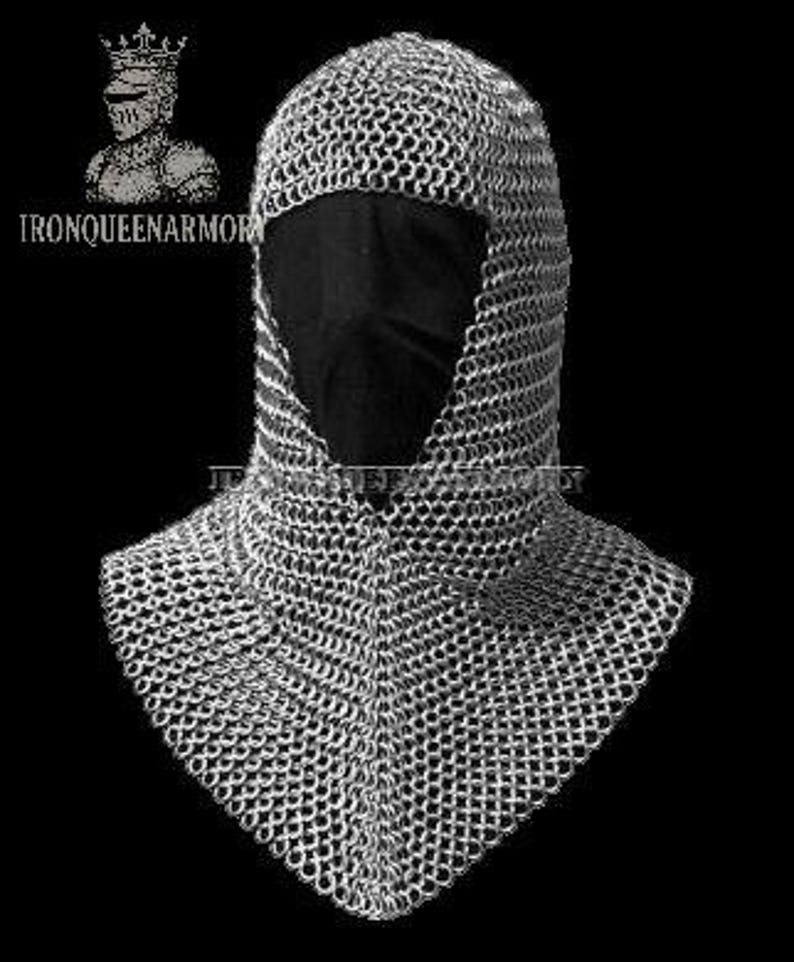 Aluminum Chainmail Coif Hood: Female Knight Armor, LARP Cosplay - Etsy