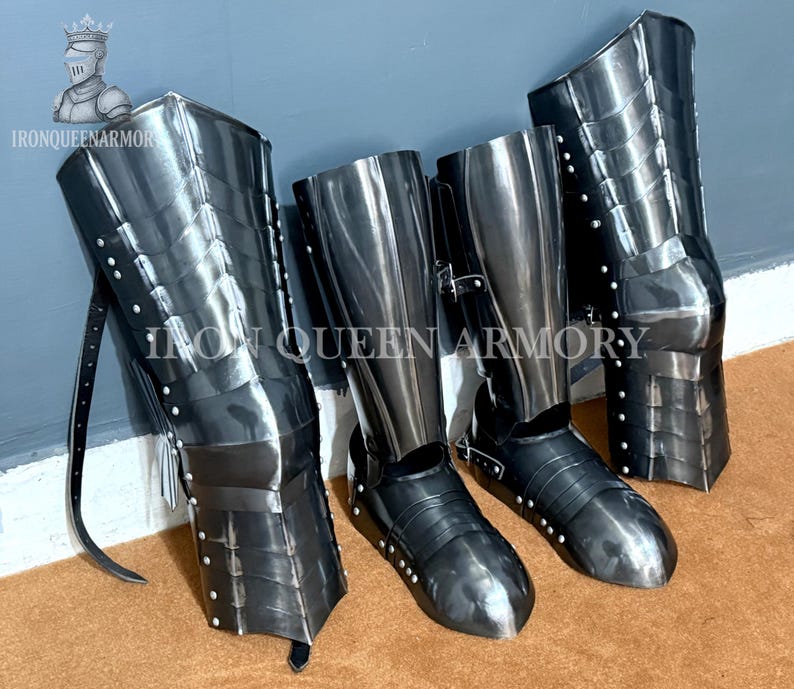 Nazgul Full Leg Armor Set | Witch King Steel Leg Protection | Black ...