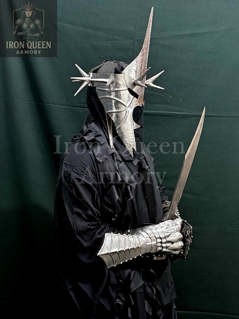 Nazgul Ringwraith Costume: Black Rider Armor, Cloak & Helmet, Gauntlets ...