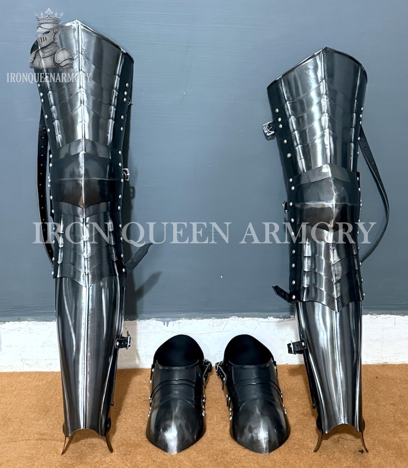 Nazgul Full Leg Armor Set | Witch King Steel Leg Protection | Black ...