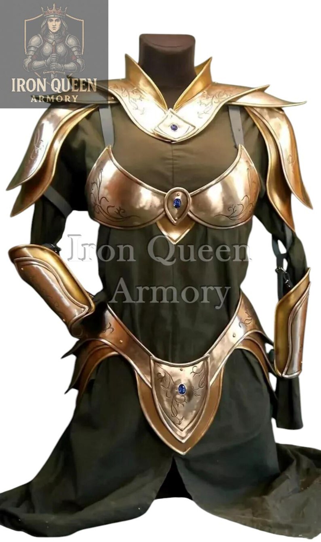 Engraved Gold Bra Armor Set: Fantasy Queen, LARP Cosplay - Etsy