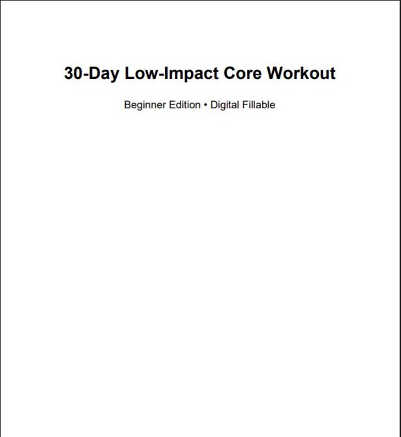 30-day Low-impact Core Workout - Etsy