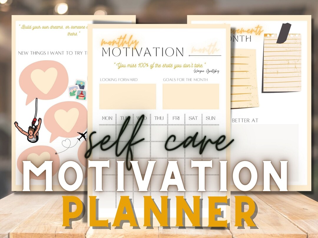 Self Care Planner | Motivational Planner | Monthly Planner | Mood ...