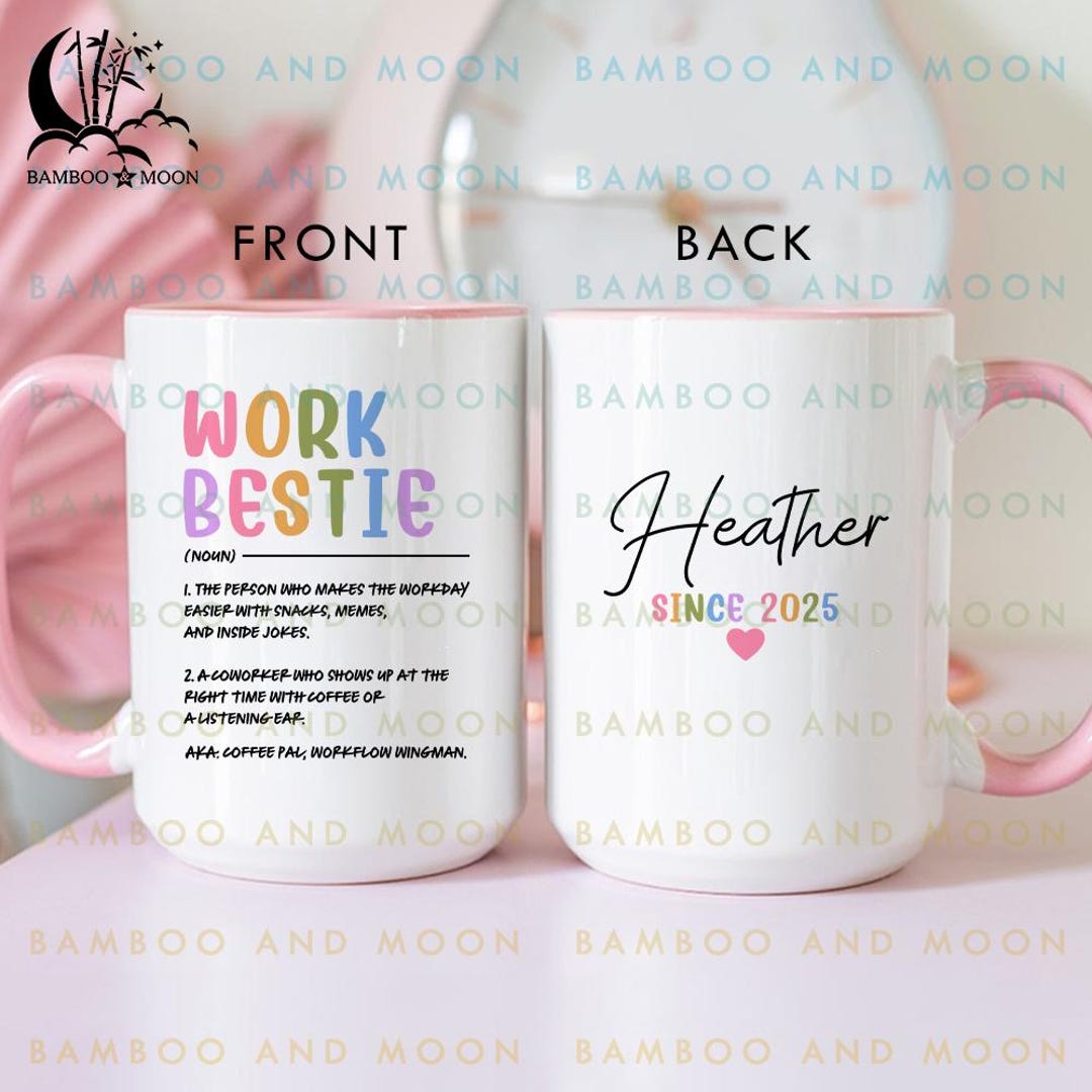 Personalized Work Bestie Mug, Work Bestie Gift, Emotional Support ...