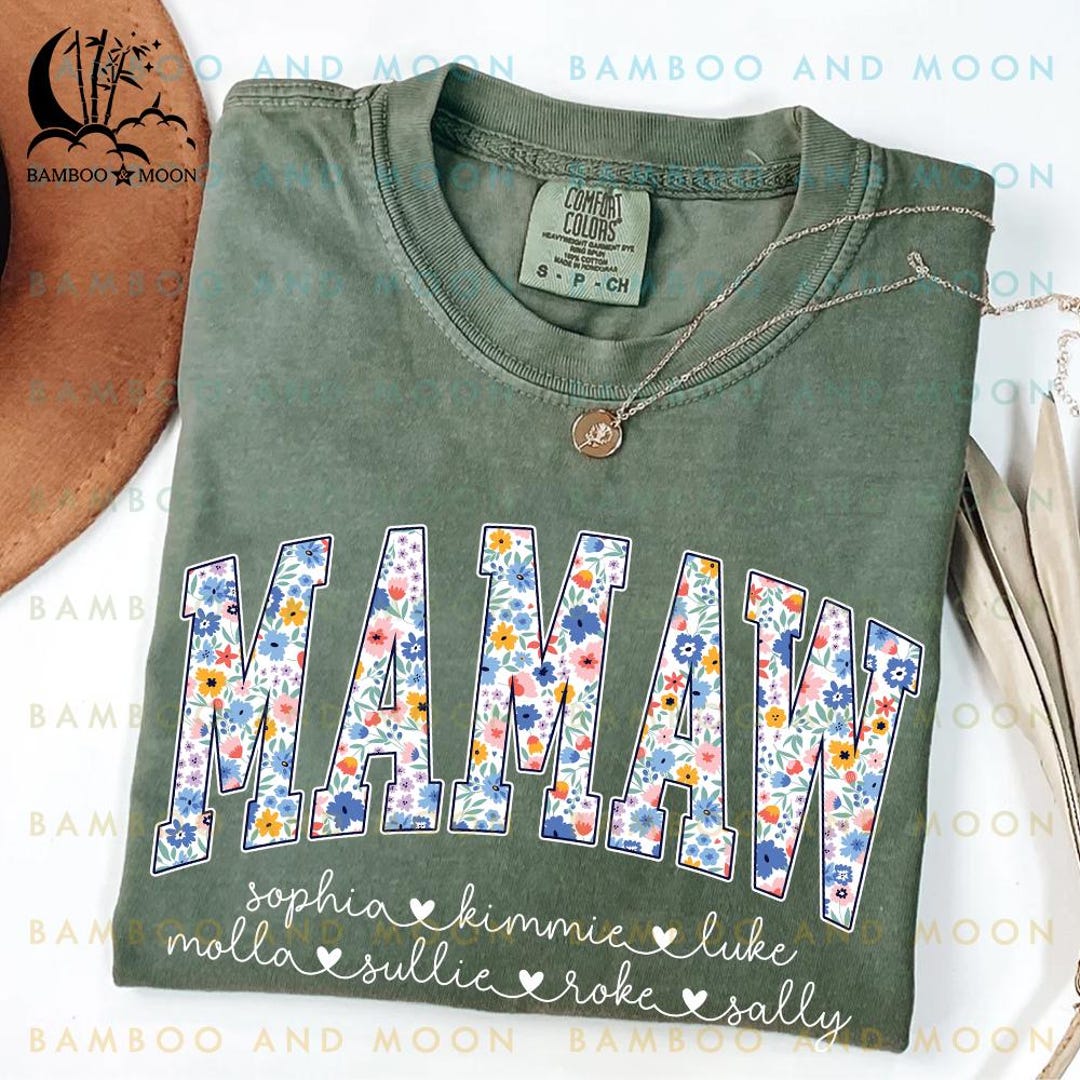 Personalized Mamaw Shirt, Retro Flower Mamaw Shirt, Retro Mamaw Shirt ...