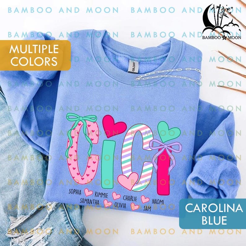 Personalized Valentine Cici Sweatshirt, Custom Cici With Grandkids ...