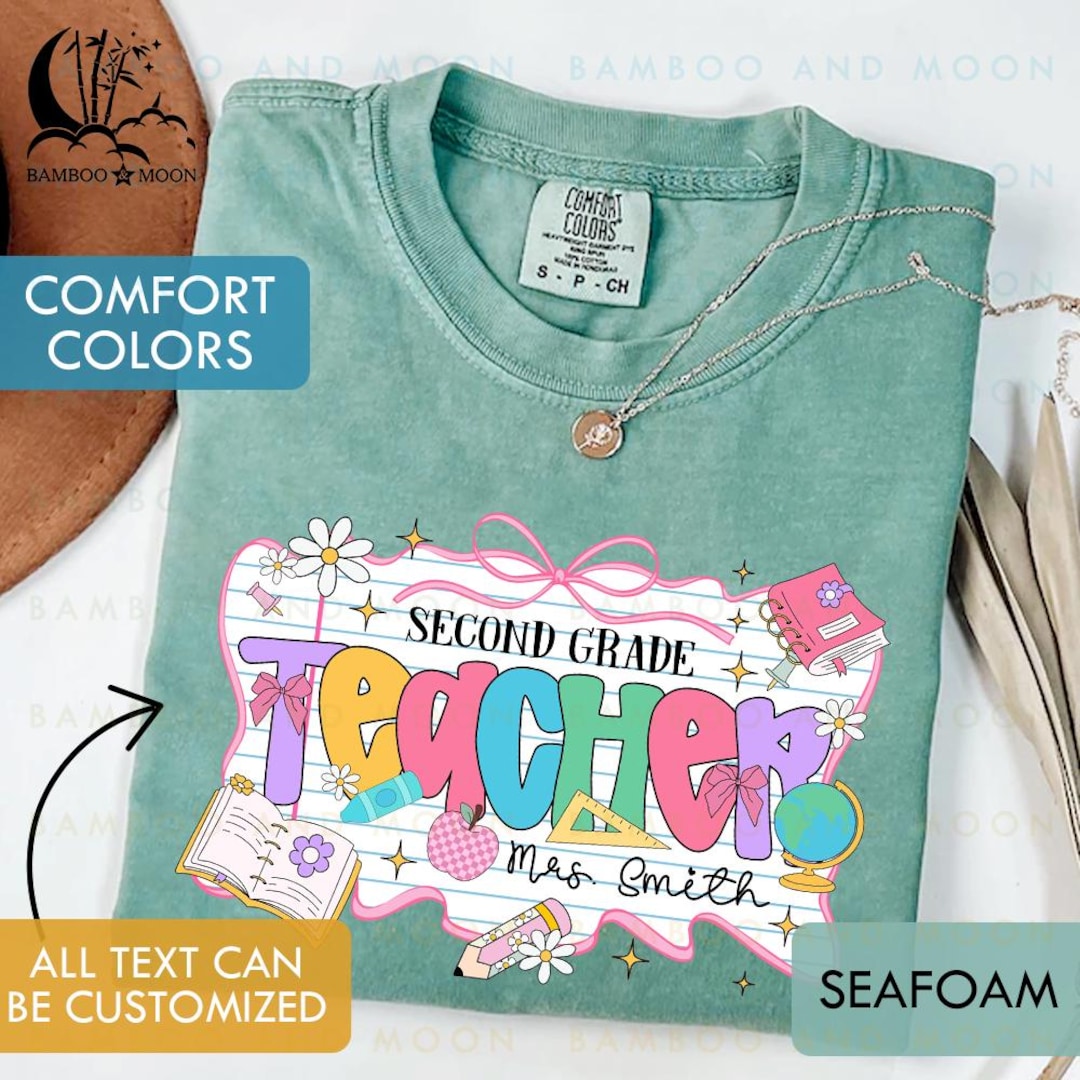 Personalized Second Grade Teacher Shirt, 2nd Grade Teacher Comfort ...