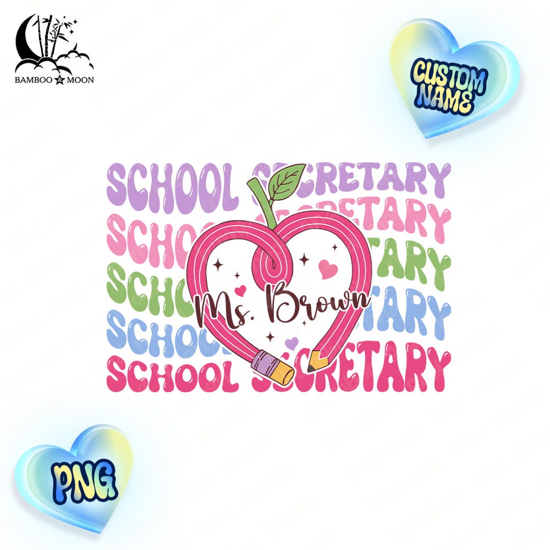 Personalized School Secretary Png, Secretary Gift, School Staff ...