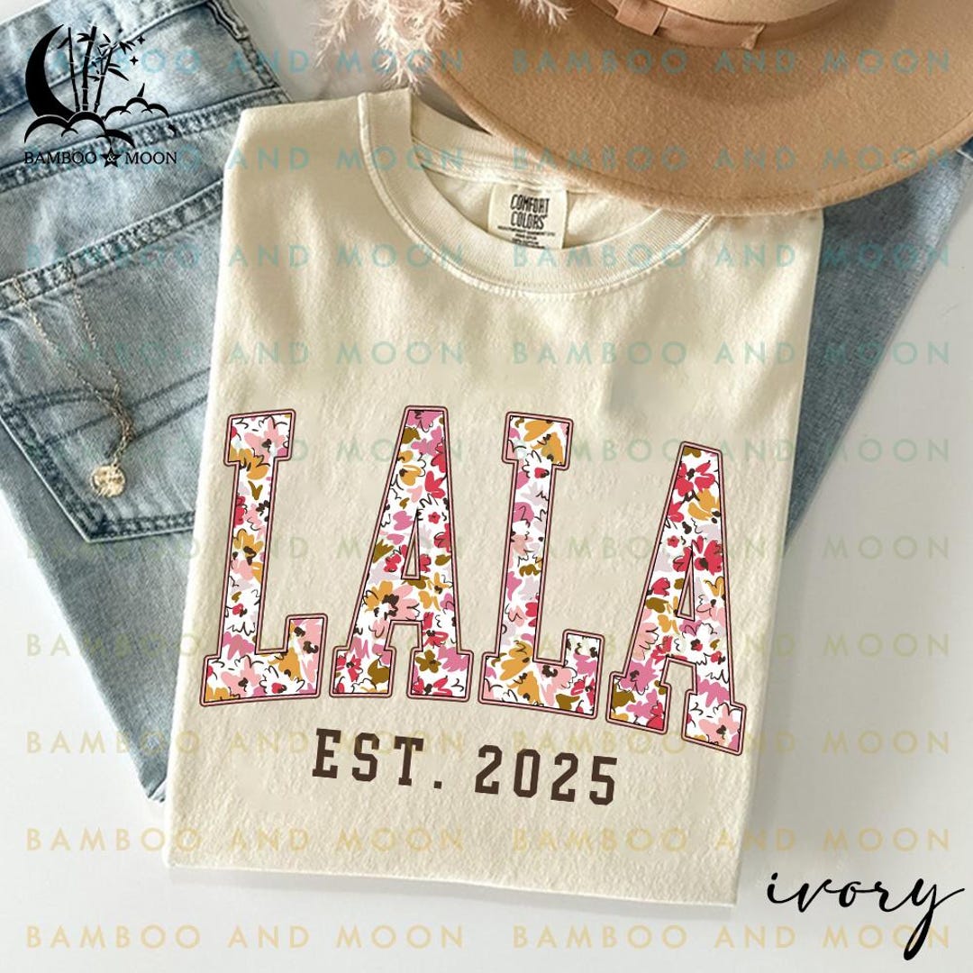Personalized Retro Floral Lala Est 2025 Shirt, Retro Flower Lala Shirt ...