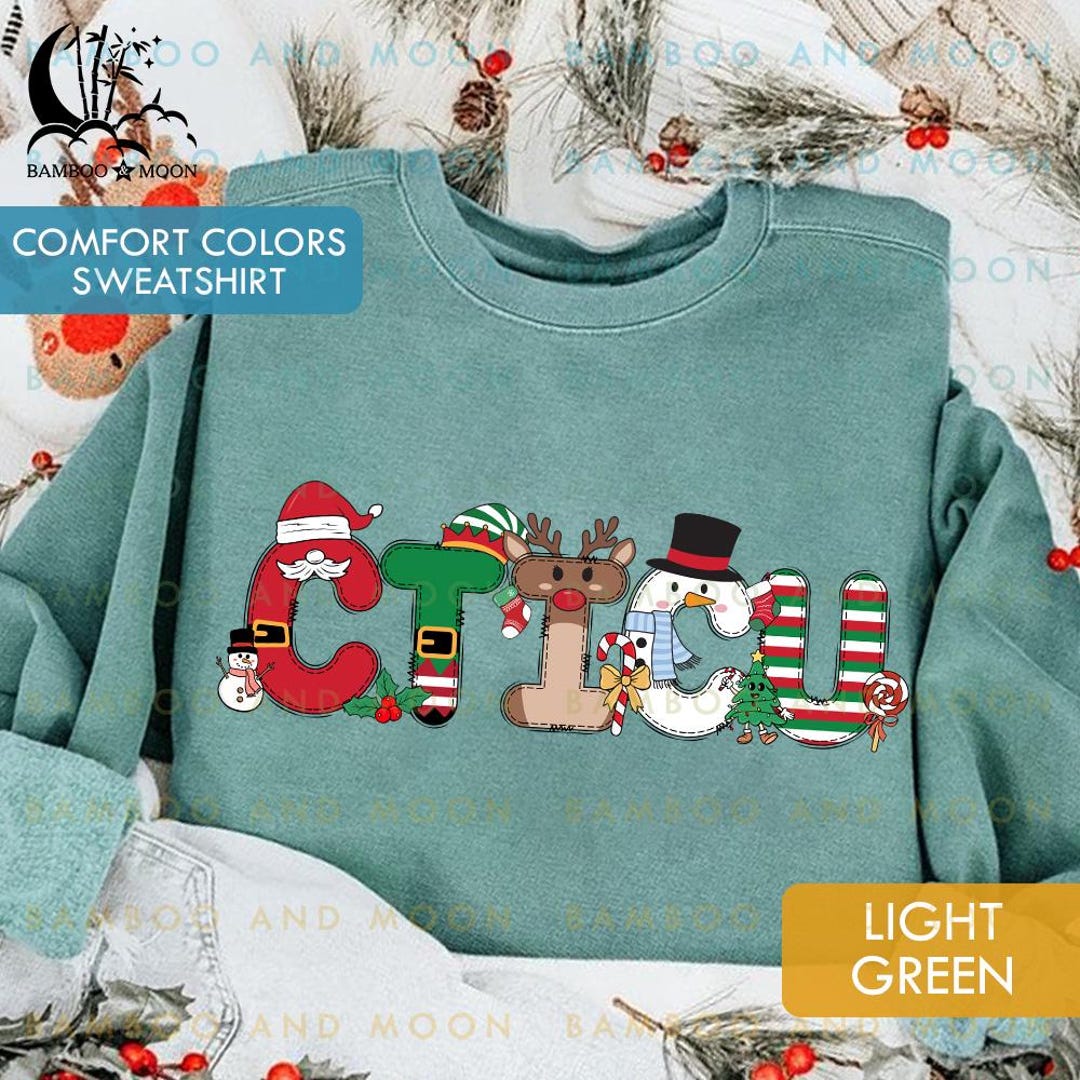 Comfort Colors CTICU Nurse Christmas Sweatshirt, Cardiothoracic ...