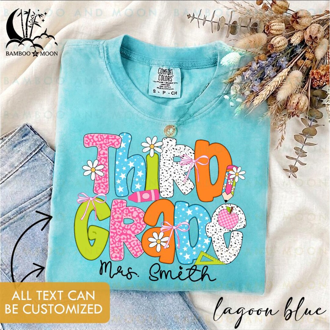 Personalized Third Grade Teacher Shirt, Sweatshirt, Custom 3rd Grade ...