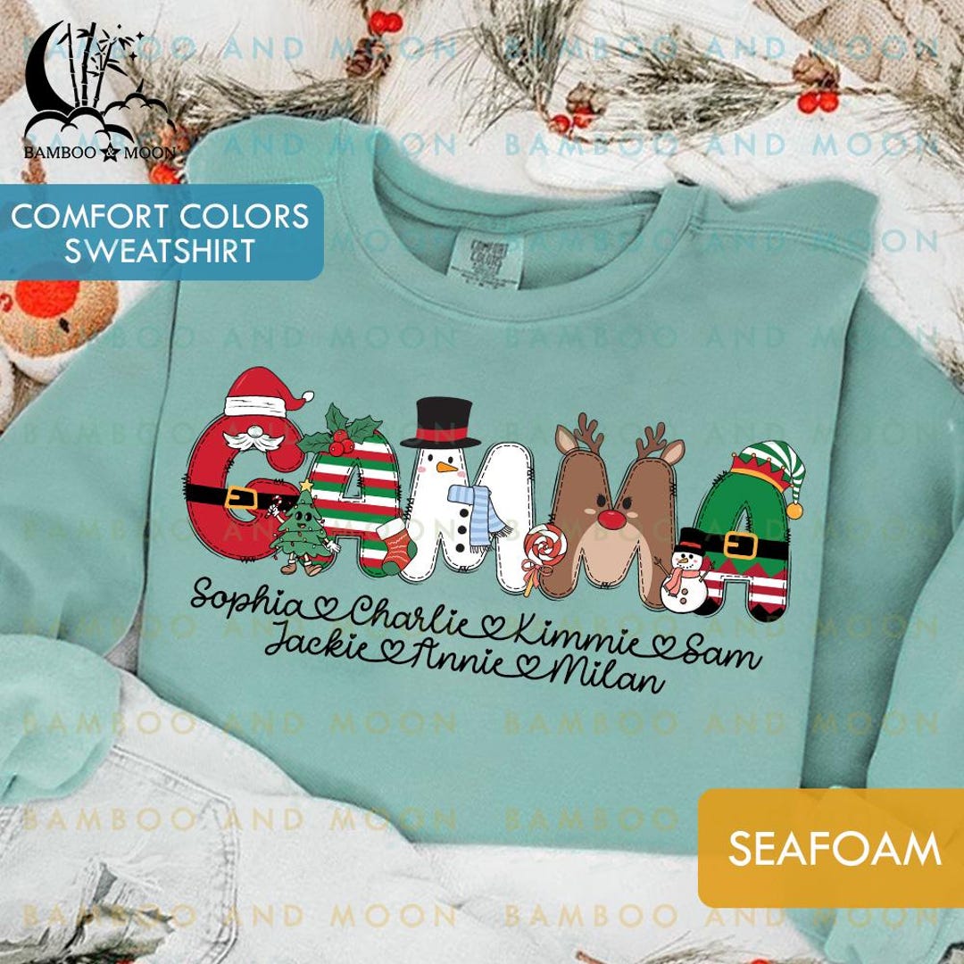 Personalized Christmas Gamma Comfort Colors Sweatshirt, Gamma Christmas ...