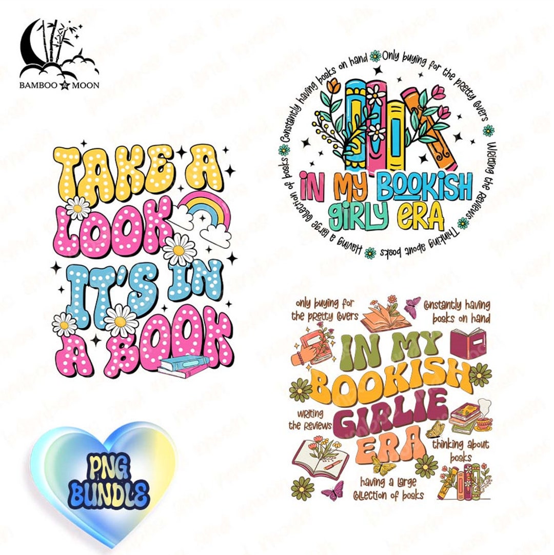 Book Lovers Png Bundle, Types of Readers Png, Retro Books, Bookish ...