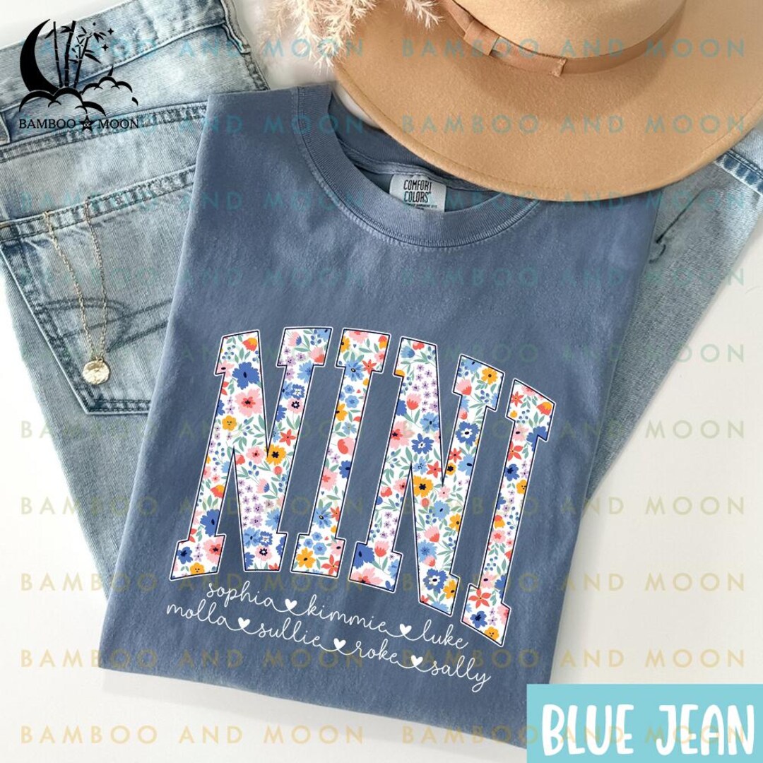 Personalized Nini Shirt, Retro Flower Nini Shirt, Retro Nini Shirt ...