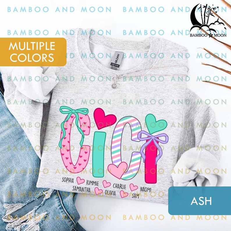Personalized Valentine Cici Sweatshirt, Custom Cici With Grandkids ...