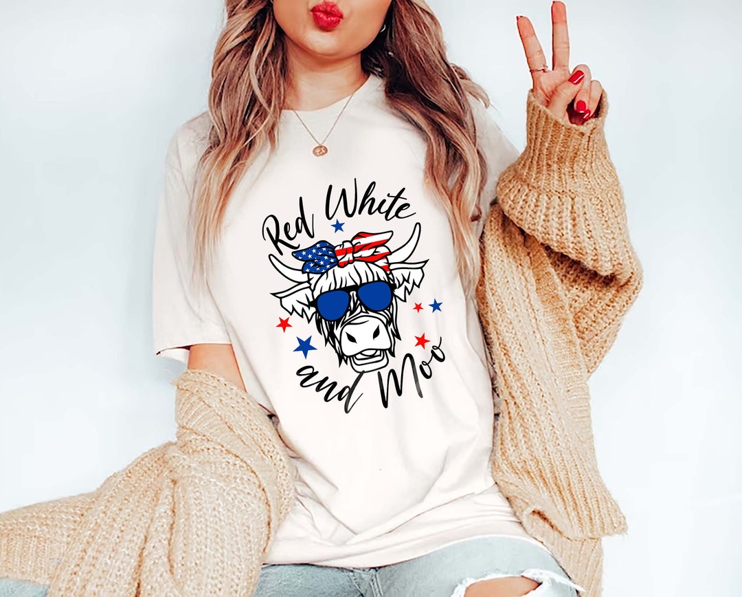 Red White and Moo Svg Png 4th of July Svg Patriotic Svg - Etsy