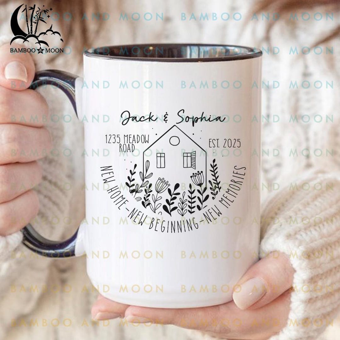 Personalized First Home Mug, House Warming Gift, Homeowners Gift, New ...