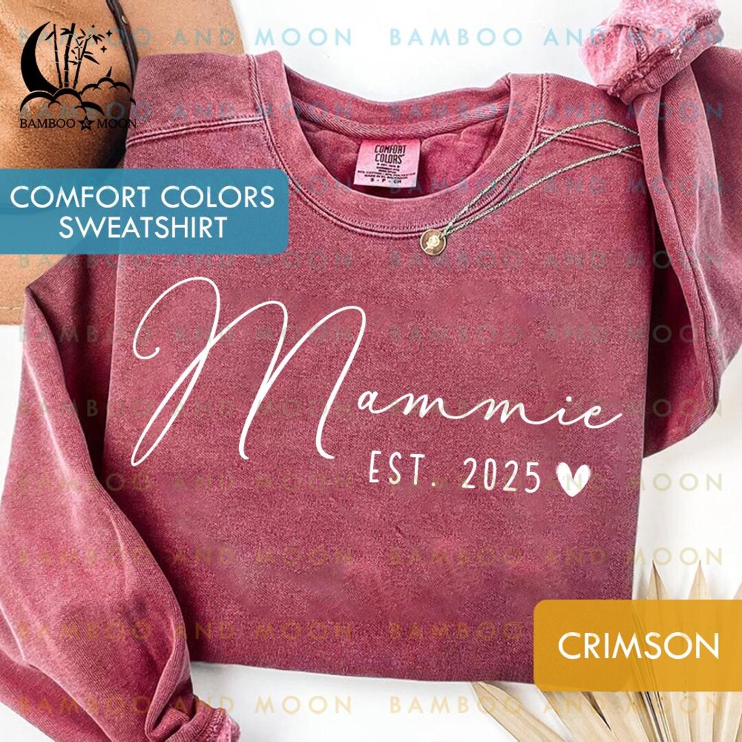 Personalized Mammie Comfort Colors Sweatshirt, Promoted to Mammie ...