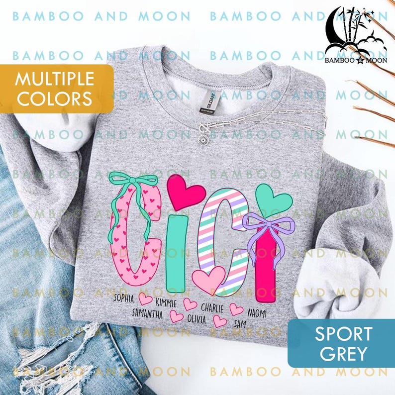Personalized Valentine Cici Sweatshirt, Custom Cici With Grandkids ...