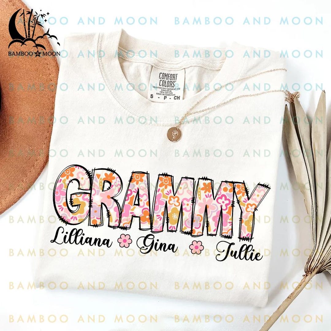 Personalized Groovy Floral Grammy Shirt, Cute Flower Grammy Shirt ...