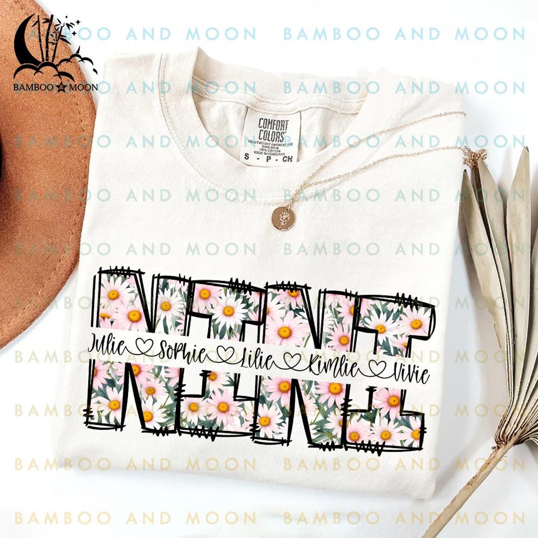 Personalized Floral Nini Shirt, Wildflowers Nini Shirt, Nini Flower ...
