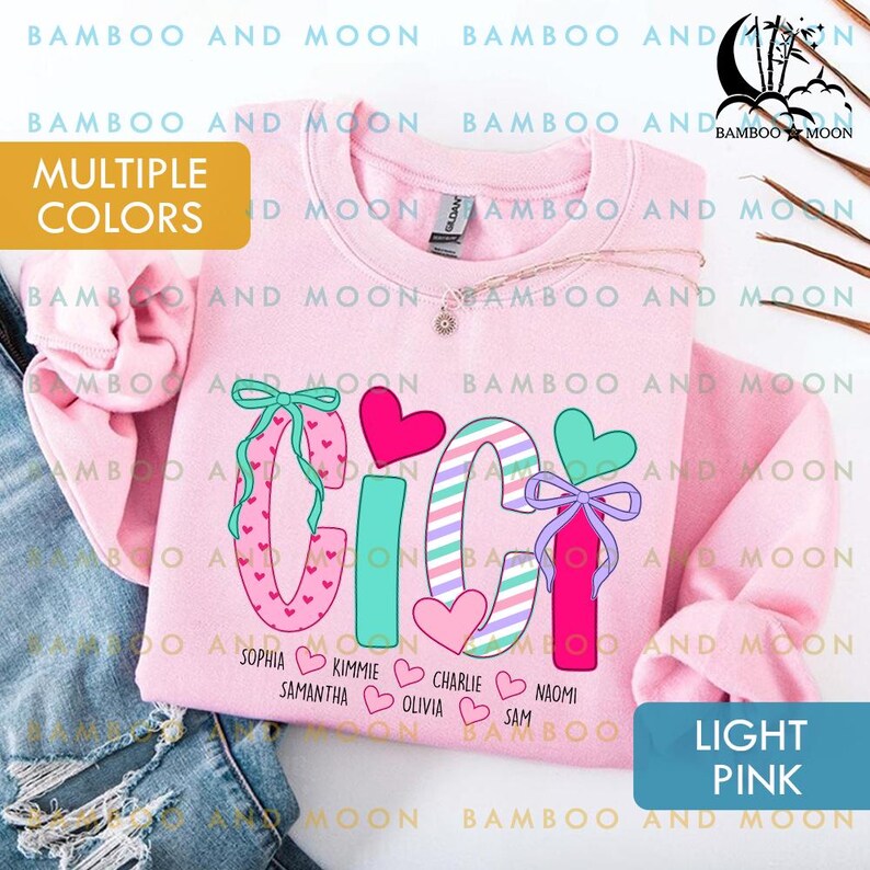 Personalized Valentine Cici Sweatshirt, Custom Cici With Grandkids ...