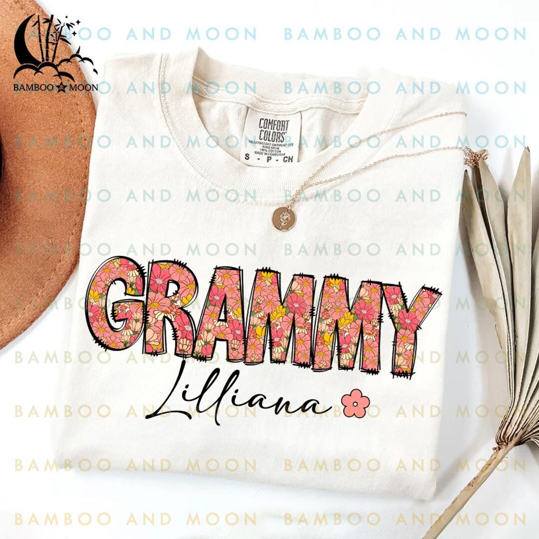 Personalized Floral Grammy Shirt, Cute Grammy Flower Shirt, Flower ...