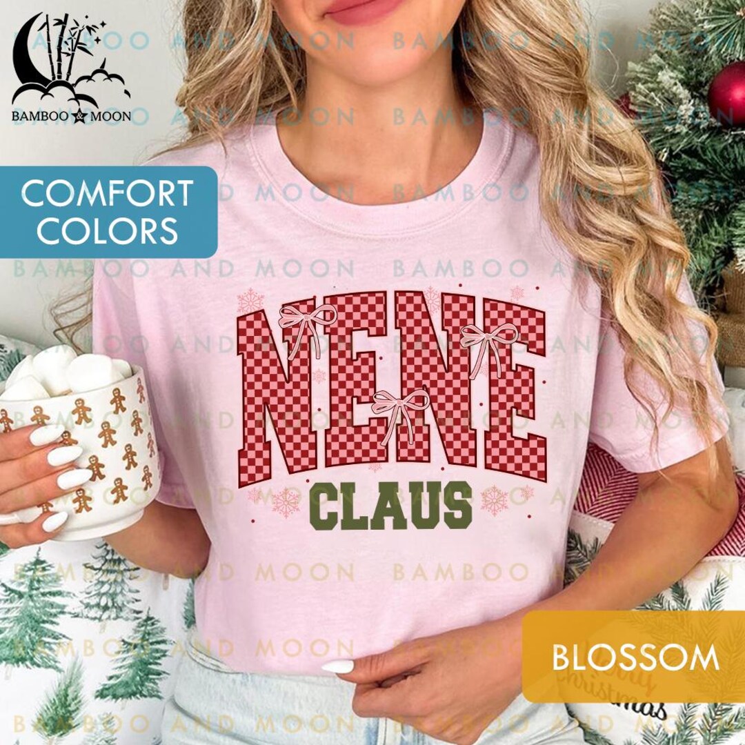 Comfort Colors Nene Claus Christmas Shirt, Checkered Nene Shirt ...