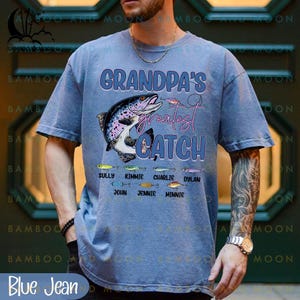 Personalized Grandpa Fishing With Kids Name Shirt, Funny Dad Birthday ...