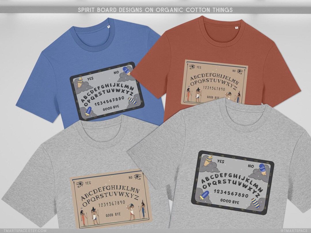 Spirit Board Clothing Mugs Art Prints 100% Organic Cotton DTG Dye ...