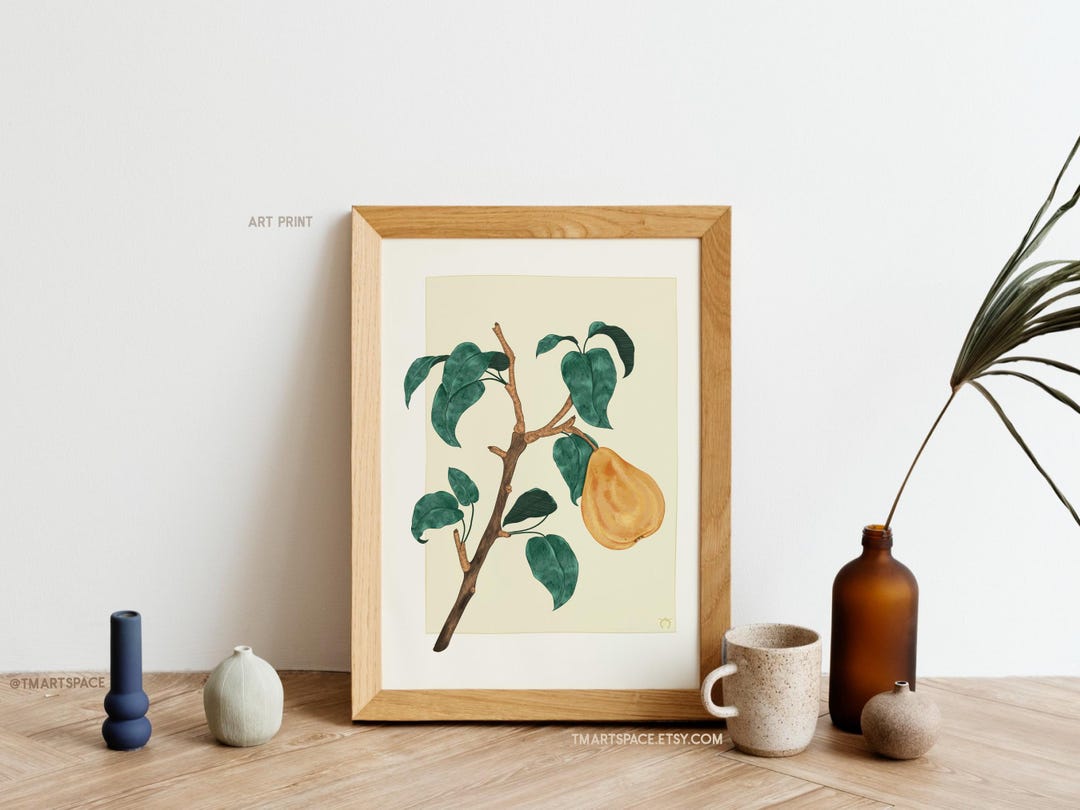 Summercrisp Pear Art Print Fruit Aesthetic Artwork Foodie Core ...