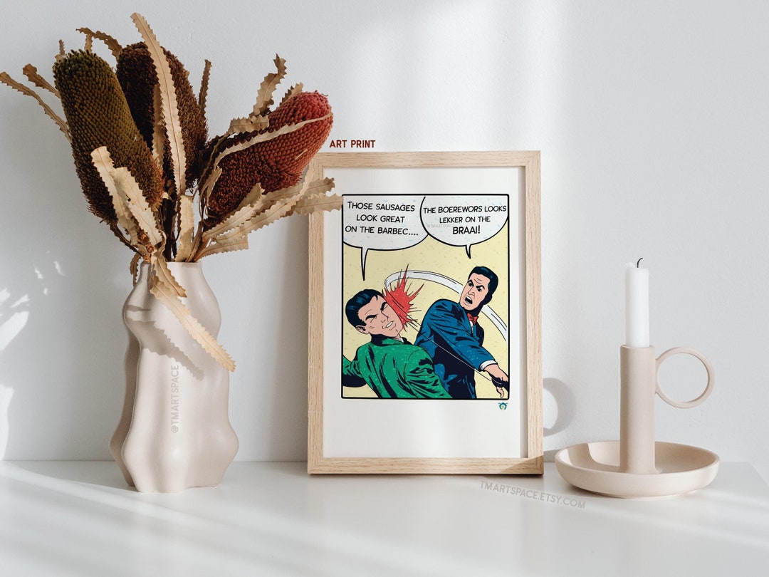 South African Clap Art Print: Giclee Artwork, Vintage Comic Book Style ...