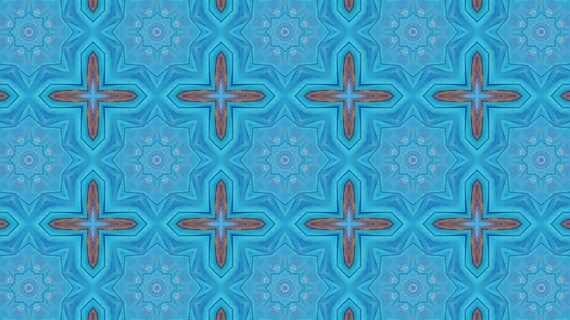 Floral Mosaic Moroccan Cross Pattern Blue Gold - Etsy